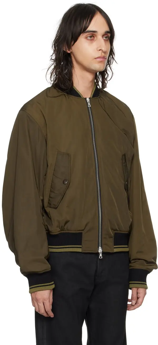 ジャケット・アウター Dries Van Noten Zipped Bomber Jacket DRIES VAN NOTEN Zip-Detailed Shell Bomber Jacket for Men